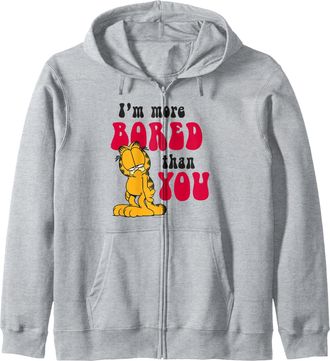 Garfield Lazy Bored Cat Bad Day Comedy-Meme Klassischer Zeichentrickfilm Kapuzenjacke