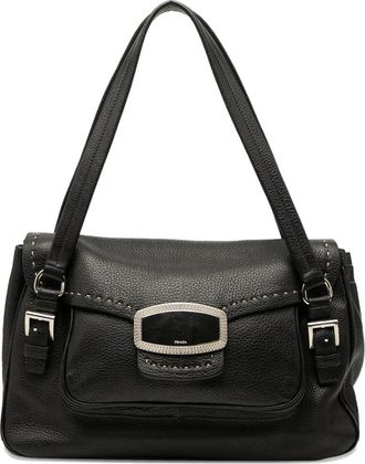Prada 2000-2025 Vitello Daino Pushlock Flap shoulder bag - Noir