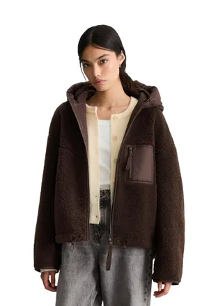 Marc O'Polo Denim Outdoorjacke MARC OPOLO DENIM mit soft wattierter Kapuze, Damen, Gr. XL, braun (espresso braun), Obermaterial: 100% Polyester. Futter: 100% Polyester,
