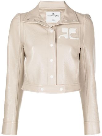 Courrèges veste de moto à coupe crop - Tons neutres