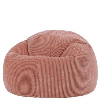 Icon Brand Kingston Pouf Velours C&ocirc;tel&eacute;, Pouf Poire avec Remplissage, Fauteuil Salon Confortable, Fauteuil Chambre, Meuble Salon, Decoration Chambre, Aube Rose