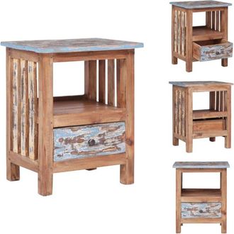 vidaXL Nachttisch 41x30x50 cm Altholz Massiv - Holz Nachttisch - Altholz Tisch - Vintage Nachttisch - Beistelltisch - Nachtkästchen