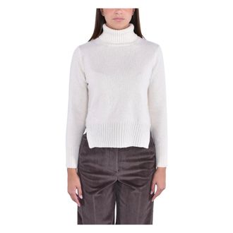 KANGRA Femme, Pulls, Beige, Taille: 42 FR Pull &agrave; col roul&eacute; en laine avec fente