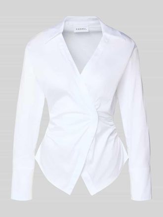 Comma Bluse mit Raffungen und V-Ausschnitt