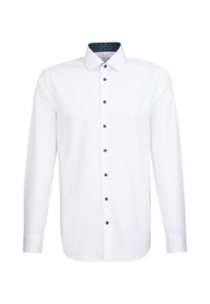 Seidensticker Herren Slim Langarm Poplin Hemd, Weiß (Weiß 01), (Herstellergröße: 36)