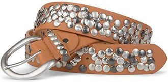 styleBREAKER Ceinture &agrave; rivets dans un style vintage, longueur r&eacute;glable 03010024, taille:90cm, couleur:Chameau