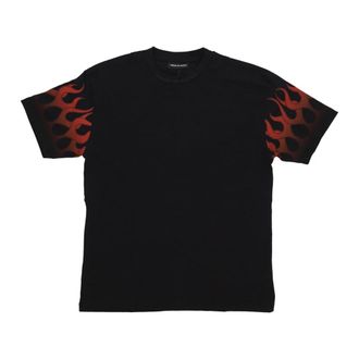Vision Of Super Vision OF Super, Homme, Tops, Noir, Taille: XL Flames Tee Noir/Rouge T-shirt à manches courtes