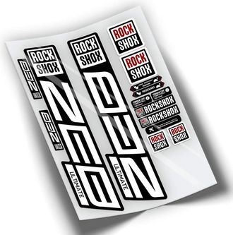 Generico Ref: VP446 Aufkleber, kompatibel mit Rock-Shox ZEB ULTIMATE 2021, 2025 MTB, Sticker, Aufkleber, Aufkleber f&uuml;r Mountainbikes, Wei&szlig;