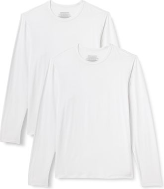 Amazon Essentials Herren Langärmliges Unterhemd aus Superweichem Modal, 2er-Pack, Weiß, XXL