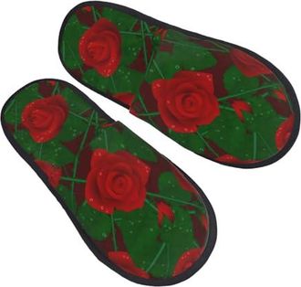 Generic Pantoufle Maison Motif De Fleurs Et De Ros&eacute;e Hiver Pantoufles Portative Hiver Chaussures Chaudes Confortable Chaussons Maison Pour Chambre Salon H&ocirc;tel