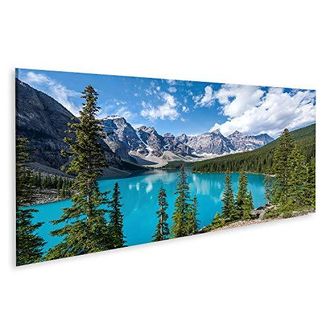 Islandburner Tableau sur toile Lac Moraine dans le parc national Banff Rocheuses canadiennes Alberta Canada Cadre Affiche Poster Murale Tableaux