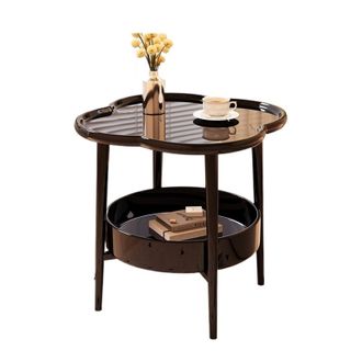 Generic 2-stufiger Beistelltisch, Kleiner Couchtisch for das Wohnzimmer, Beistelltisch mit Tablett, PP/Metallmaterial, for kleine Räume im Wohnzimmer und Schl