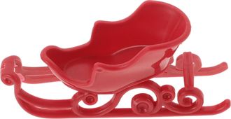 Artibetter Kleiner Weihnachtsschlitten 7cm aus Rotem Kunststoff Miniaturschlitten f&uuml;r Puppenh&auml;user und Tischdeko Weihnachtsdeko Ornament f&uuml;r Festliche Wohnraumge