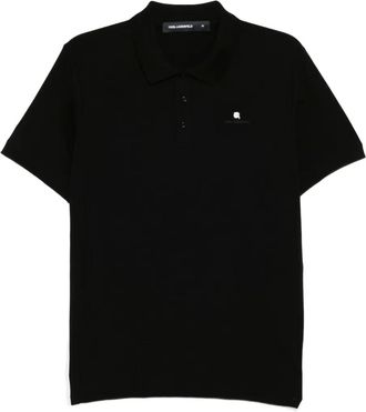 Karl Lagerfeld Poloshirt mit Logo-Prägung - Schwarz