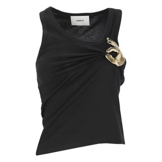 Coperni Emoji Metal-Embellished Cotton Tank Top - - Tops - Damen - Schwarzk - M