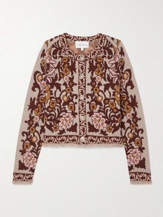 Cara Cara Cardigan En Laine Et Coton M&eacute;lang&eacute;s Jacquard Effil&eacute;s Livi - Multicolore