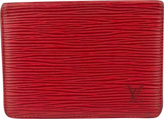 Louis Vuitton Portemonnaie - Louis Vuitton Rouge Epi Leather Cardholder - Gr. unisize - in Rot - für Damen