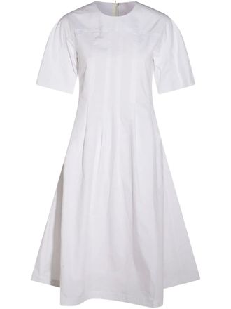 Add robe en coton à coupe mi-longue - Blanc