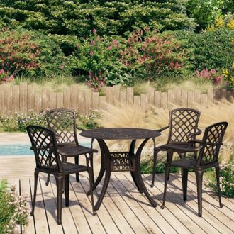 vidaXL vidaXL 5-tlg. Bistro-Set Aluminiumguss Bronzen