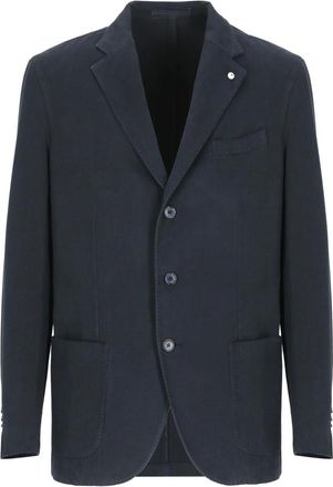 Lubiam Homme, Vestes, Bleu, Taille: XL Peak Lapel Cotton Jacket