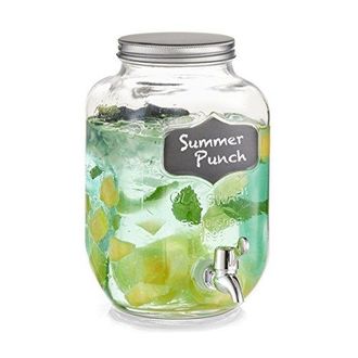 ZELLER 19740 Distributeur de Boisson, 3,8 l., Verre/m&eacute;tal, env. 15,5 x 15,5 x 25,5 cm