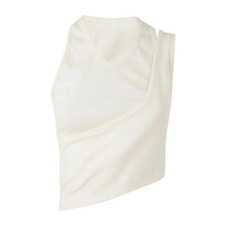 Low Classic Creme Hole Point Top - - Tops - Damen - Beige - M