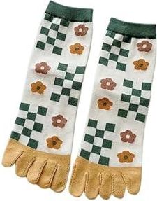 Generico Chaussettes &agrave; doigts divis&eacute;es &agrave; cinq doigts, chaussettes de printemps l&eacute;g&egrave;res pour femmes (2 paires), Color04, Taille Unique