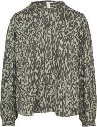 QS by s.Oliver Langarmbluse Bluse Melierte Viskosebluse im Loose Fit
