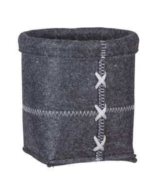 WENKO Aufbewahrungskorb Mara Filz S Anthrazit - Badkorb, K&uuml;chenkorb Fassungsverm&ouml;gen: 2 l, Polyester, 15 x 15 x 15 cm, Anthrazit