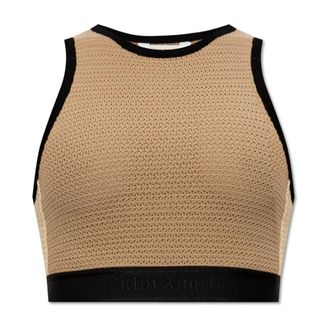 Palm Angels Knit Top - - Tops - Damen - Beige - M