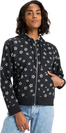 Roxy Vl Feels Right - Printed Zip Hoodie for Women - Bedruckter Zip-Hoodie - Frauen - L - Schwarz