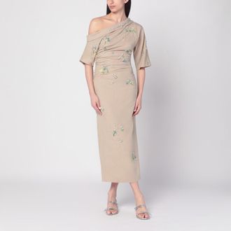 Bernadette Beige embroidered Bowery dress