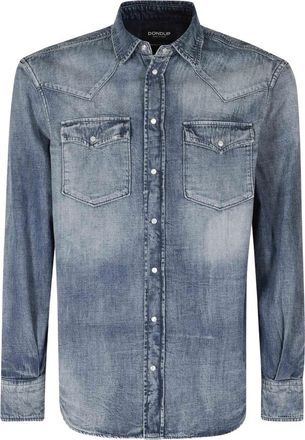 Dondup Texan Shirt - - Shirts - Herren - Blau - 2XL