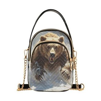 Mnsruu Petit sac &agrave; bandouli&egrave;re amusant en cuir pour femme