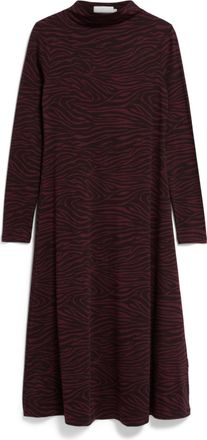 Armedangels Damen Jerseykleid aus Bio-Baumwoll Mix DAILIMAA ZEBRARAA Slim Fit Dark Cranberry