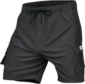 Generic Pantalon cargo pour homme avec cordon de serrage, grande taille, poches, gris fonc&eacute;, 4XL