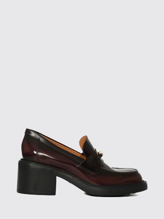 Tod's Mocassins penny en cuir bross&eacute; avec logo m&eacute;tallique et talon moyen