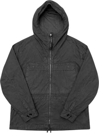 C.P. Company C.p. Company, Homme, Vestes, Gris, Taille: M Overshirt &agrave; Capuche et Lentille
