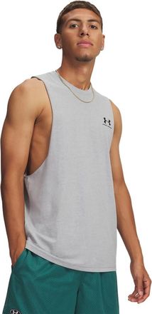Under Armour Herren Sportstyle Left Chest Cut-Off T-Shirt &Auml;rmellos, Steel Light Heather, XL