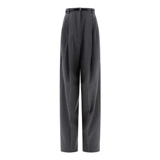 Sportmax Oversized Stretch Wollhose - - Trousers - Damen - Grau - 2XS