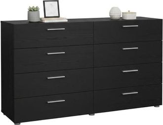 Dmora Kommode Solene, Wohnzimmerbuffet, Wohnzimmer-Sideboard, Moderne K&uuml;chen-Speisekammer, 140x40 h82 cm, Schwarz