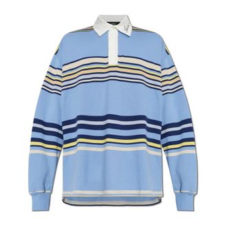 Amiri Gestreiftes Oversized Langarm-Poloshirt - - Tops - Herren - Blau - S