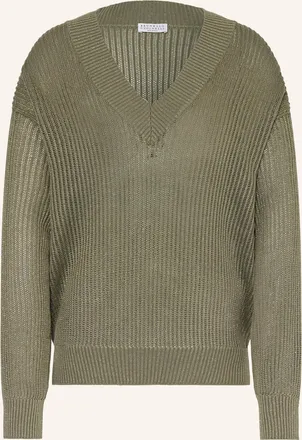 Brunello Cucinelli Brunello Cucinelli Pullover Mit Glitzergarn gruen