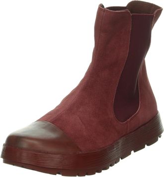Think Think COMODA Damen chromfrei gegerbte nachhaltige Chelsea Boot Stiefelette, Merlot/Kombi 5010, 36.5 EU
