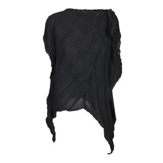 Issey Miyake Wrinkled And Twisted Blouse - - Blouses & Shirts - Damen - Schwarzk - M