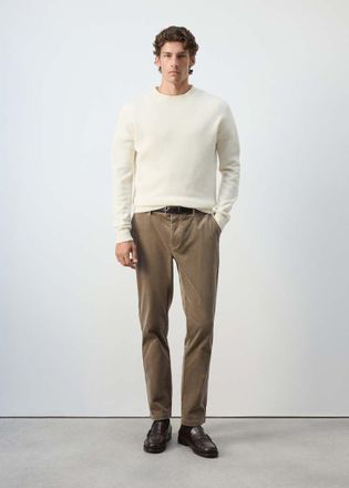 Mango Pantalon velours c&ocirc;tel&eacute; slim-fit tabac - Homme - 38 - MANGO MAN