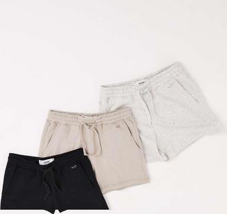 Hollister Lot de 3 shorts 5 pouces en jersey - Gris, beige et noir-Multicolore