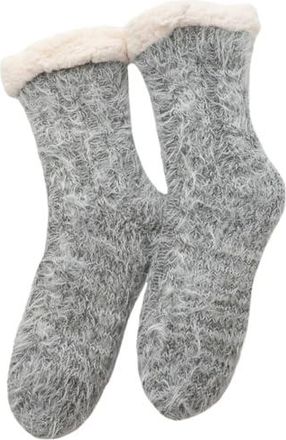 Hemoton Chaussettes-pantoufles Antid&eacute;rapantes &Eacute;paisses En Polyester Noir, Chaussettes Thermiques Pour Femmes, Chaussettes De Lit Confortables Et Chaudes Pour 