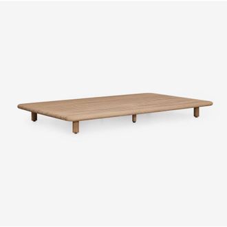 Sklum Rechteckiger Gartencouchtisch 160x95 cm aus Akazie Portet Helles Akazienbraun
