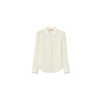 Twinset Femme, Blouses et Chemises, Gris, Taille: 40 FR Chemise en Cr&ecirc;pe de Chine et Soie